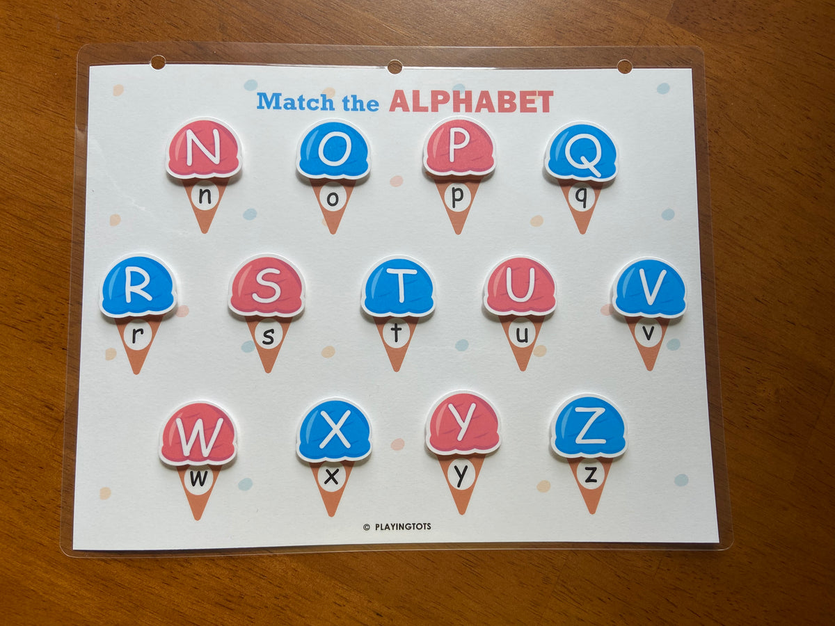Alphabet Matching Activity, Uppercase to Lowercase Match, Toddler Busy ...