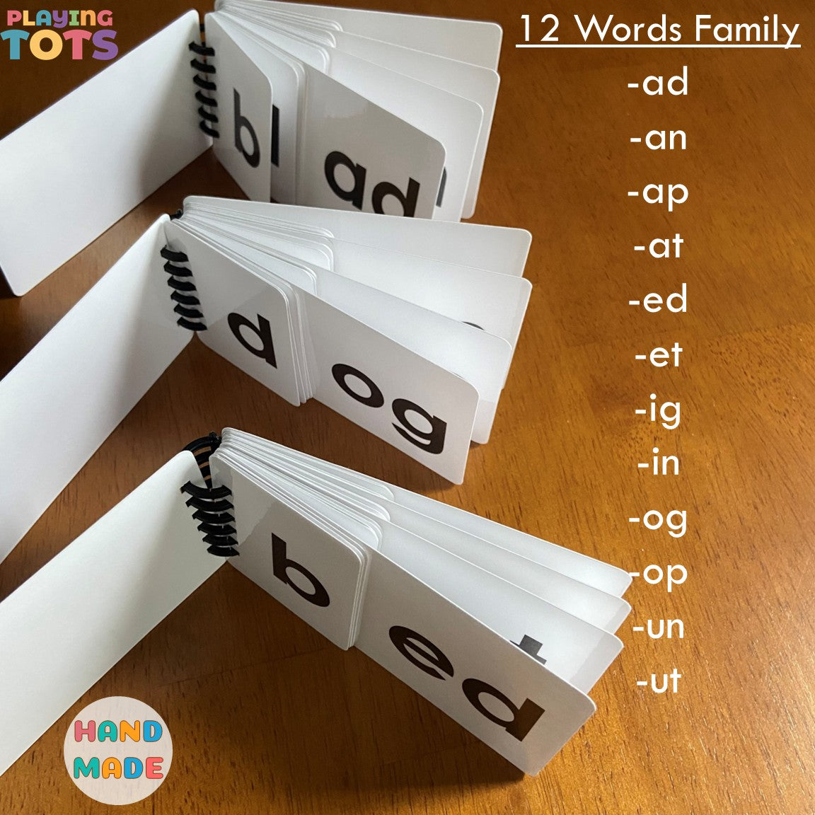 Words Flip Book, CVC Rhyming words, Word Families – Playingtots