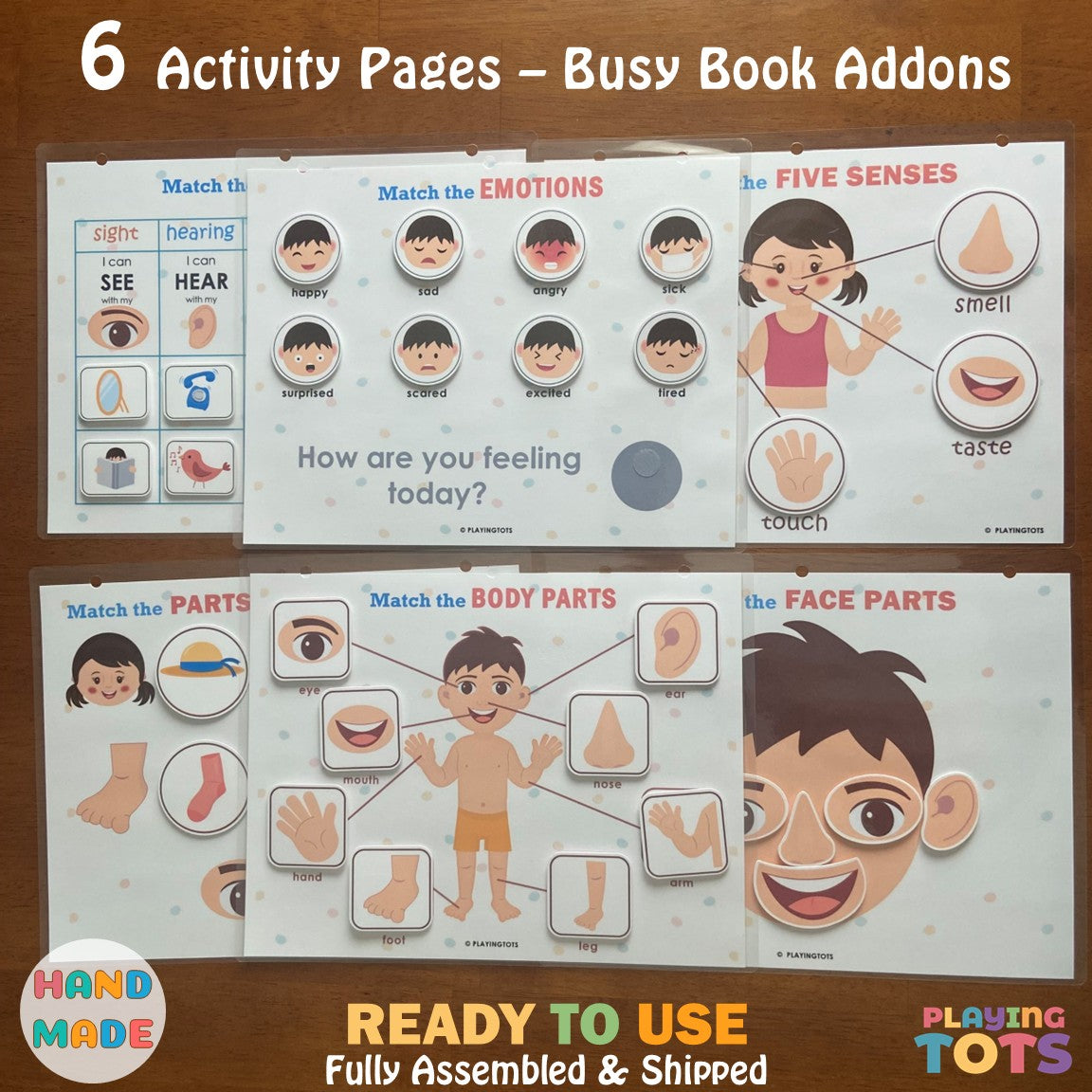 Busy Book Addon Activity Pages, Learning Binder (6 PAGES) – Playingtots