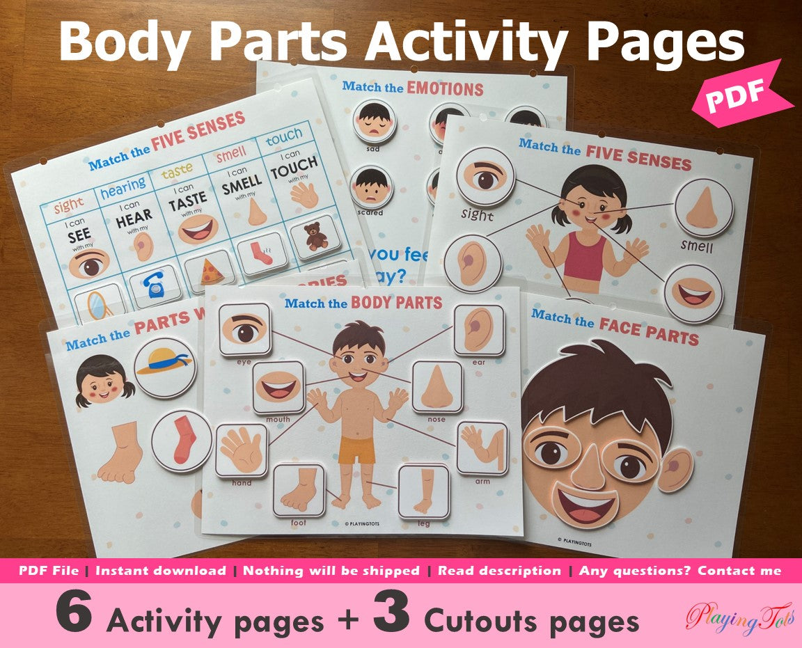 Body Parts Activity Pages – Playingtots