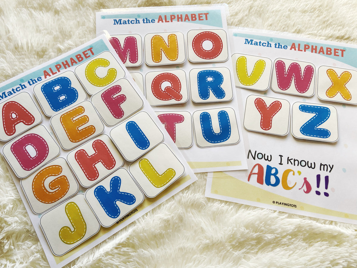 Shapes, Alphabet, Numbers, Matching Activities – Playingtots