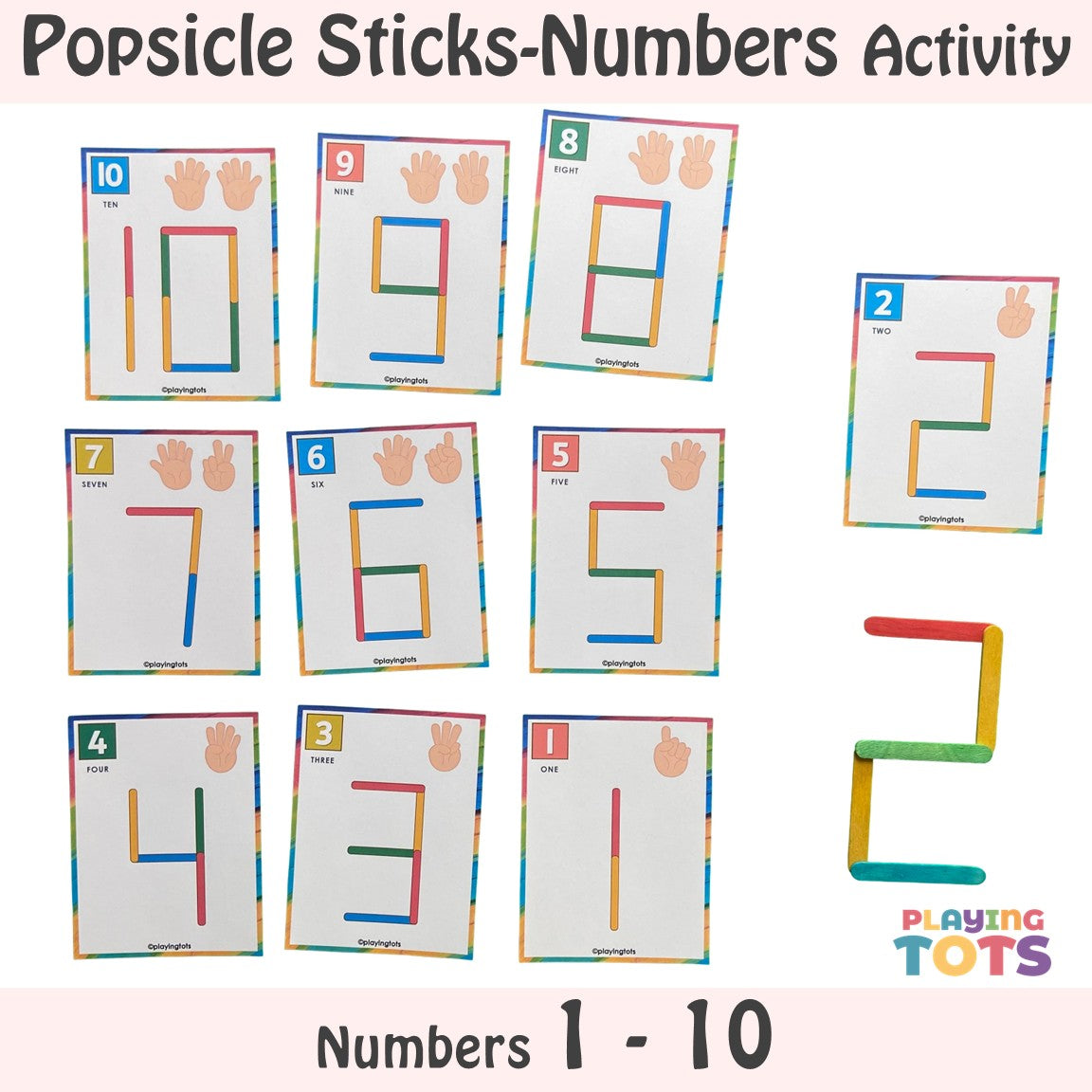 Popsicle Sticks Numbers Activity, Busy Bags, Toddlers and Preschoolers ...
