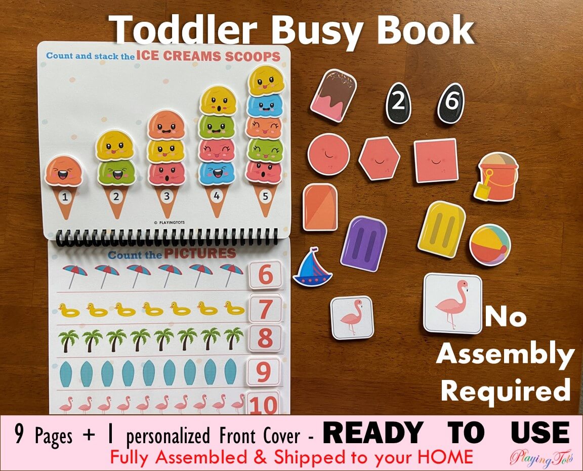 Toddler Busy Book, Learning Binder, Fun Summer Themed Quiet Book ...