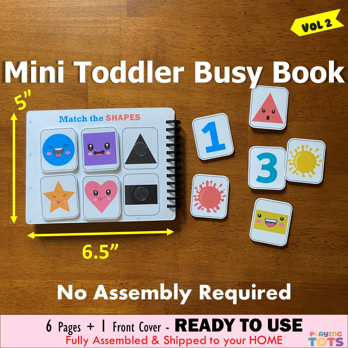 Toddler Mini Busy Book VOL2, Learning Binder, Fun Quiet Book – Playingtots