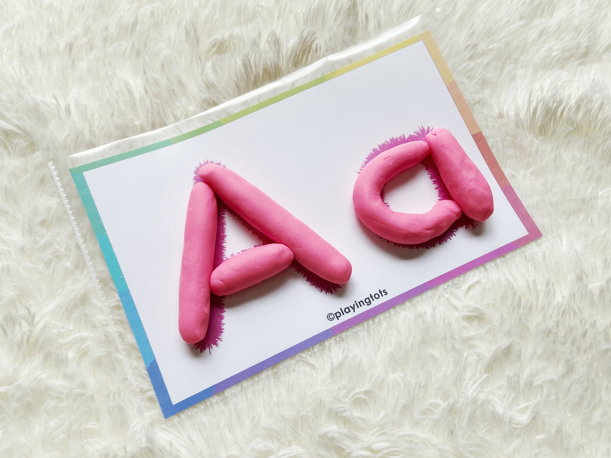 Alphabet PlayDoh Cards, Uppercase and Lowercase Letters Practice, Play ...