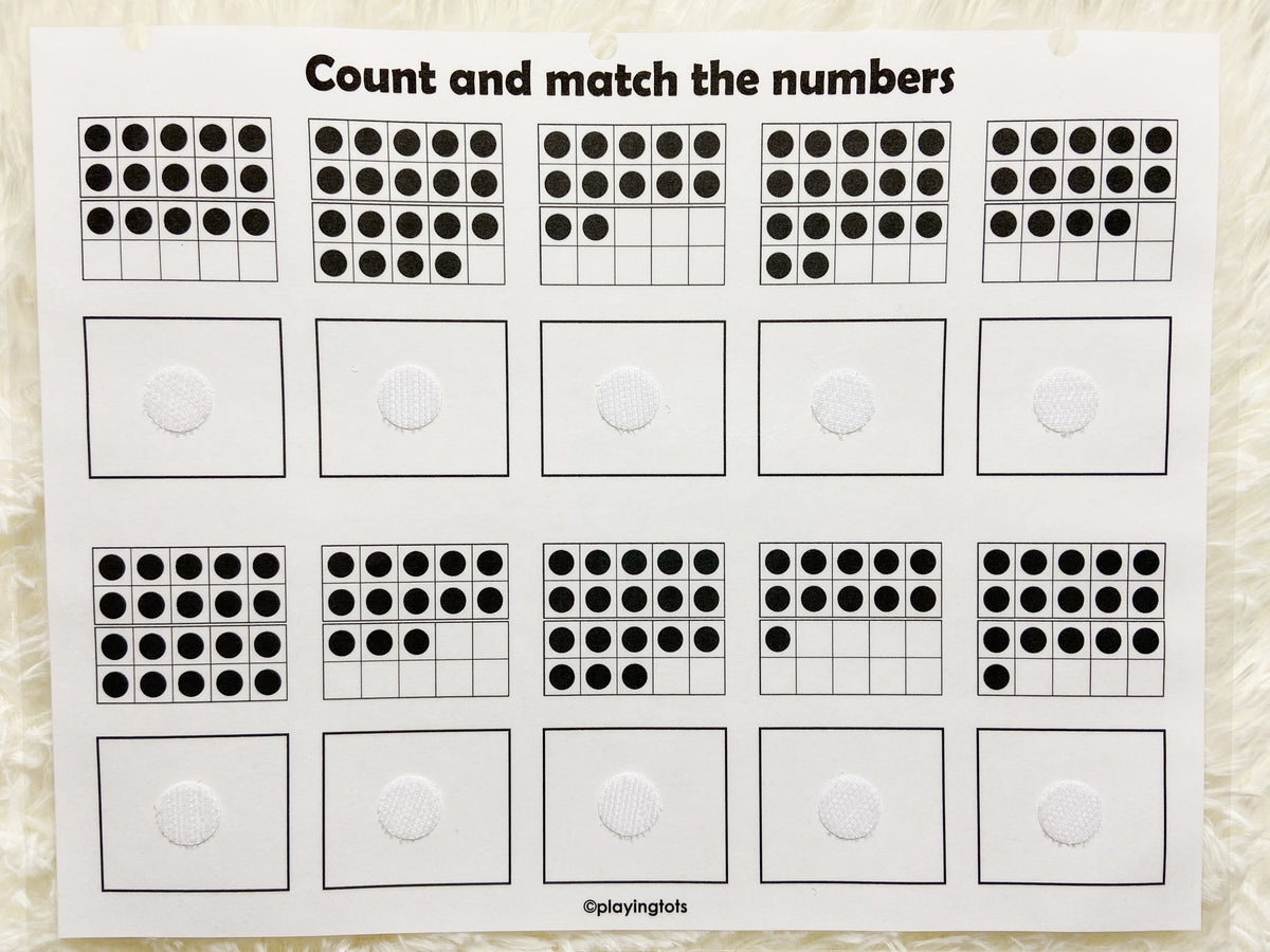 Ten Frames Number Matching Activity, Numbers 11 to 20 – Playingtots