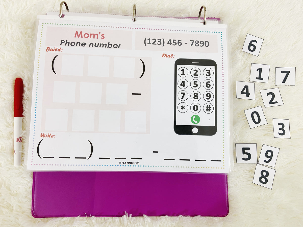 Editable Phone Number Practice Activity, Learn Emergency Contact Numbe ...