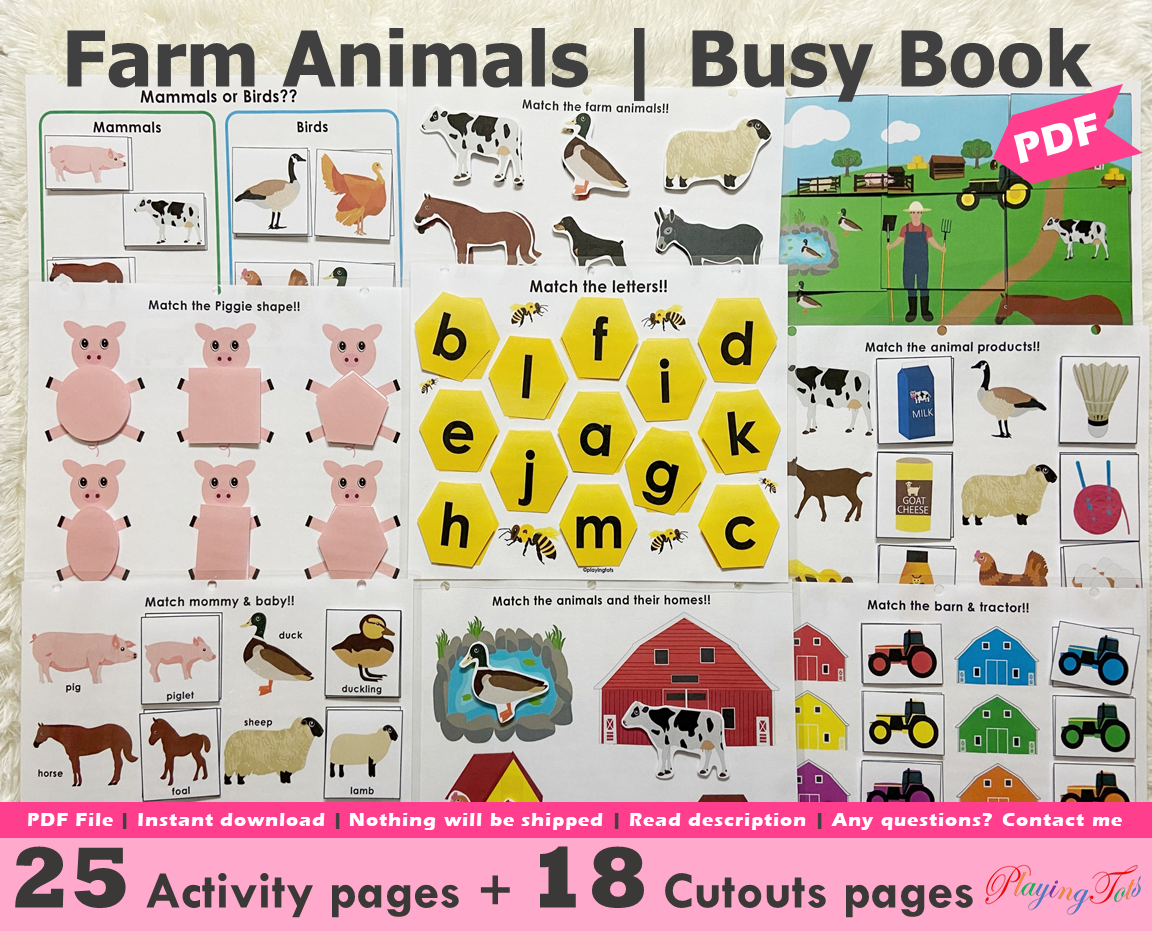 Farm Animals Busy Book – Playingtots