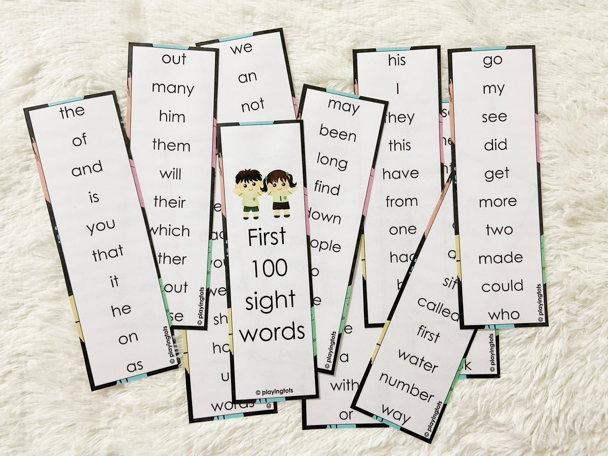 First 100 Sight Words Strips – Playingtots