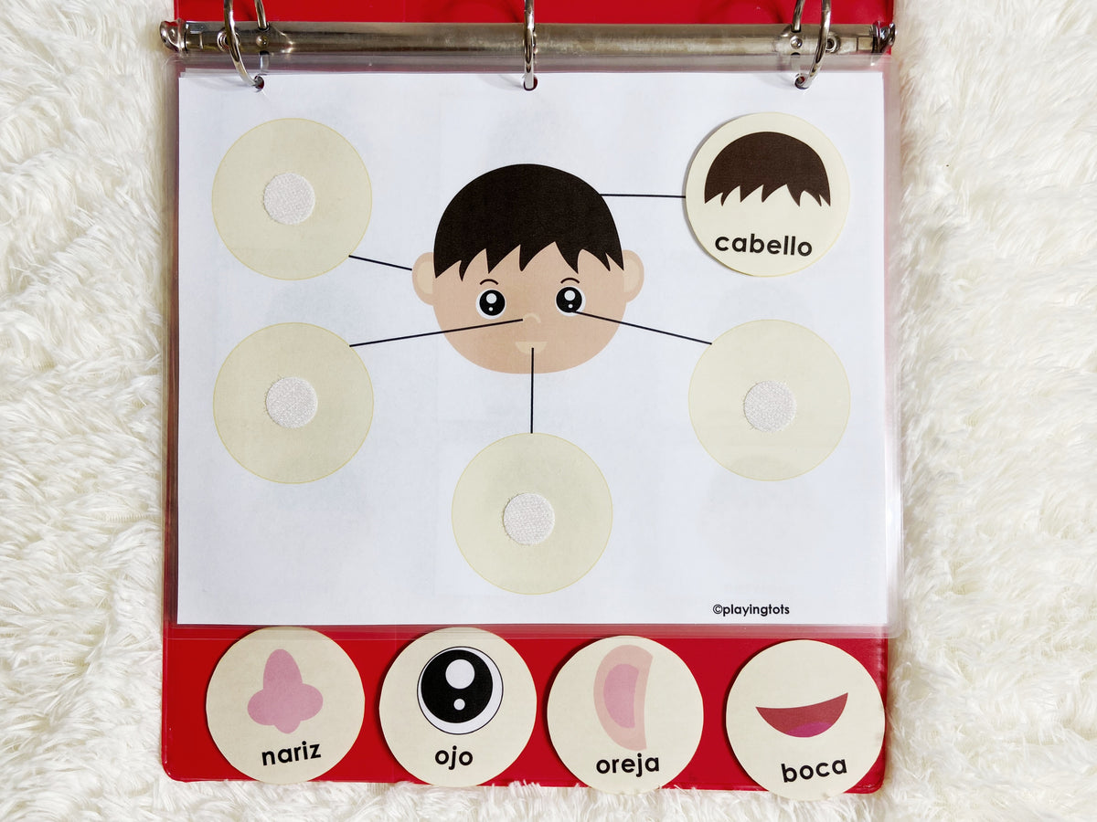 Body Parts Busy Book in Spanish – Playingtots