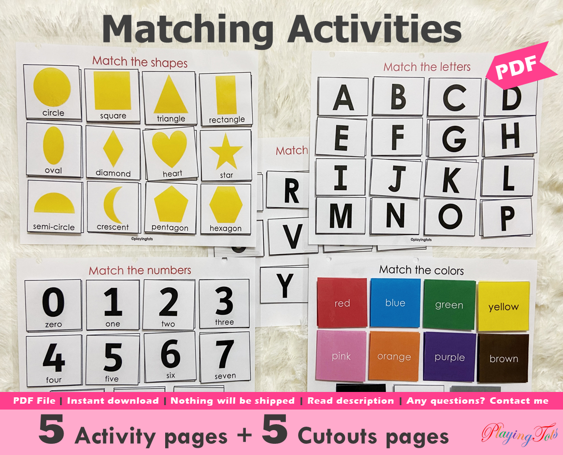 Matching Busy Book/ Learning Binder/ Quiet Book – Playingtots