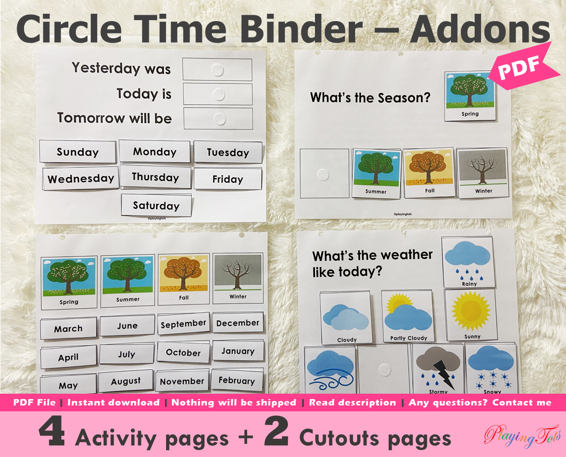 Seasons, Weather, Days of the Week Activity – Playingtots