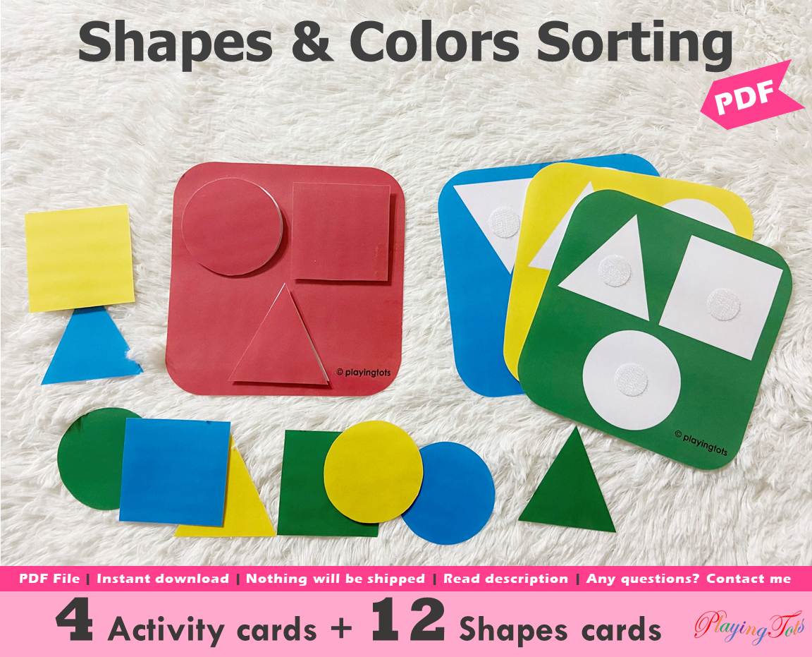 Shapes and Color Sorting Activity – Playingtots