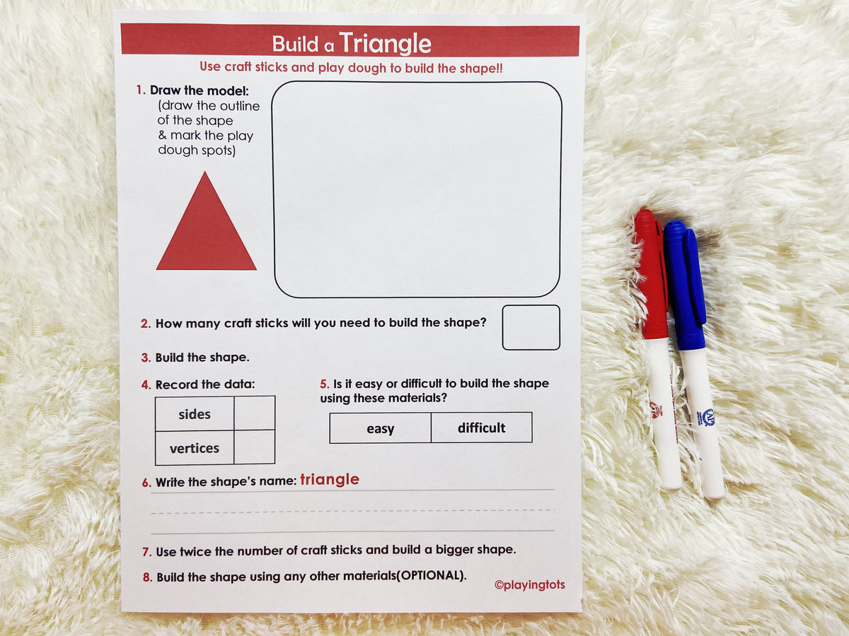 2D Shapes Stem activity Worksheets – Playingtots