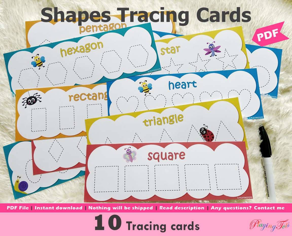 Shapes Tracing Activity Cards – Playingtots