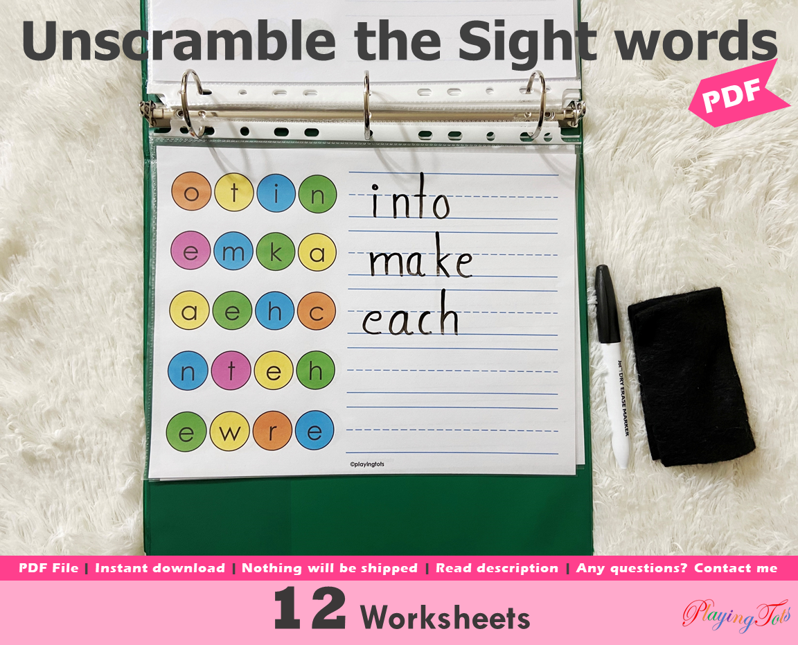 Unscramble the Sight Words Activity – Playingtots