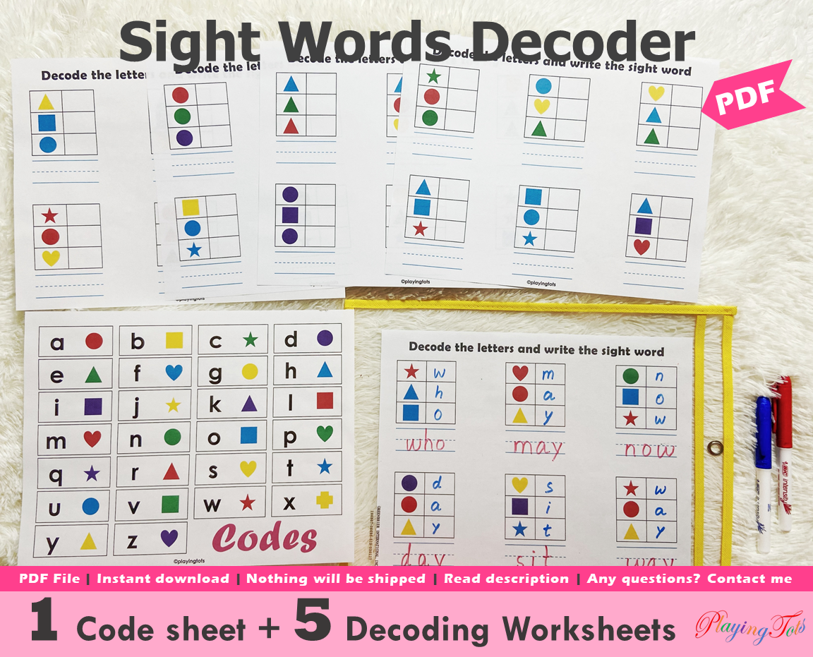 Sight Words Decoder, First Decoding Activity – Playingtots