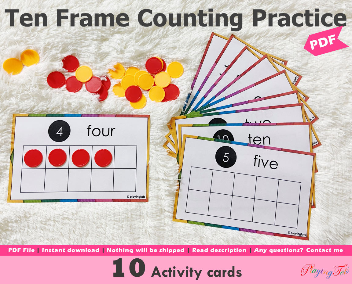 Ten Frame, Counting Practice – Playingtots