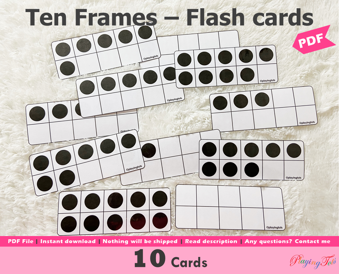 Ten Frame Flash Cards – Playingtots