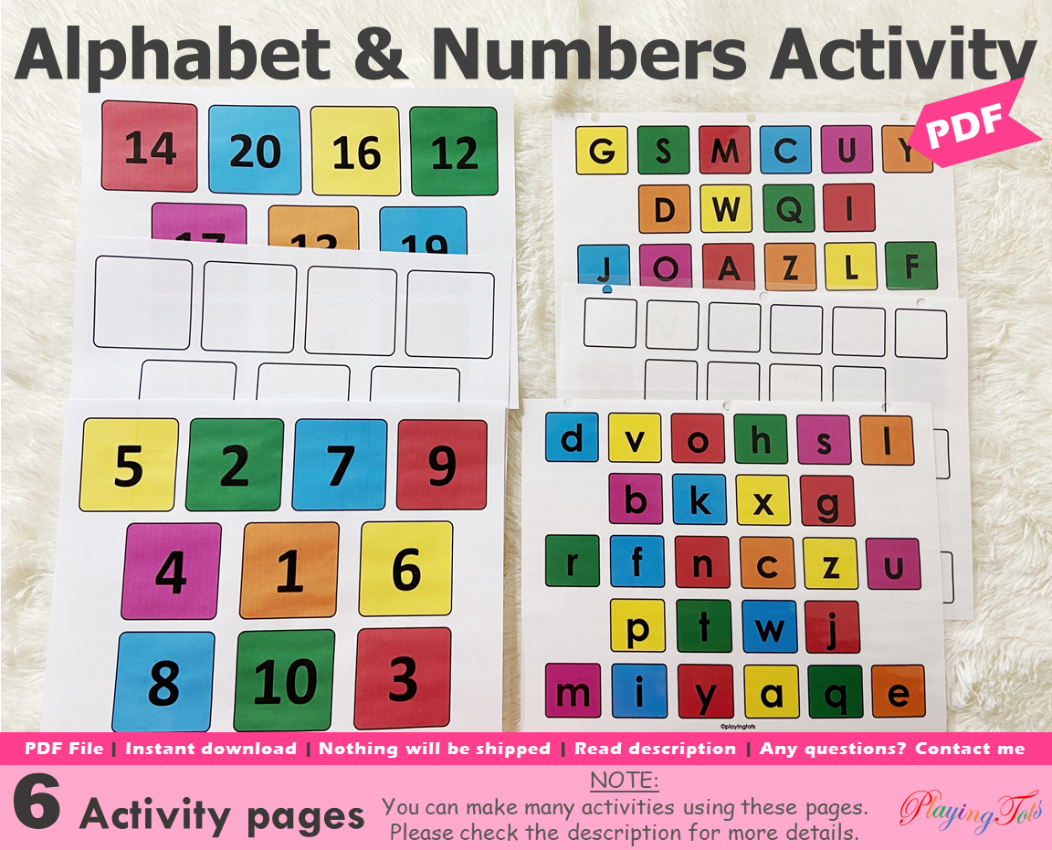 Alphabet and Numbers Matching Activity – Playingtots