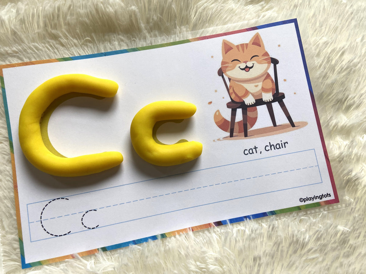 Alphabet PlayDoh Cards, Uppercase and Lowercase Letters Practice, Play ...