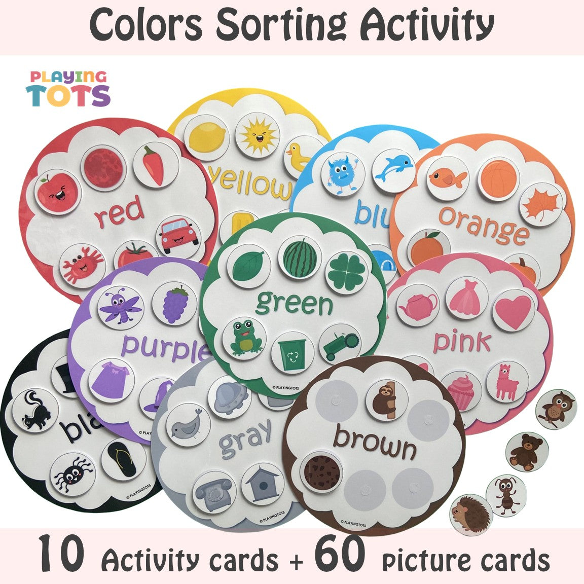 Colors Matching Activity, Learn the Colors, Color Sorting – Playingtots
