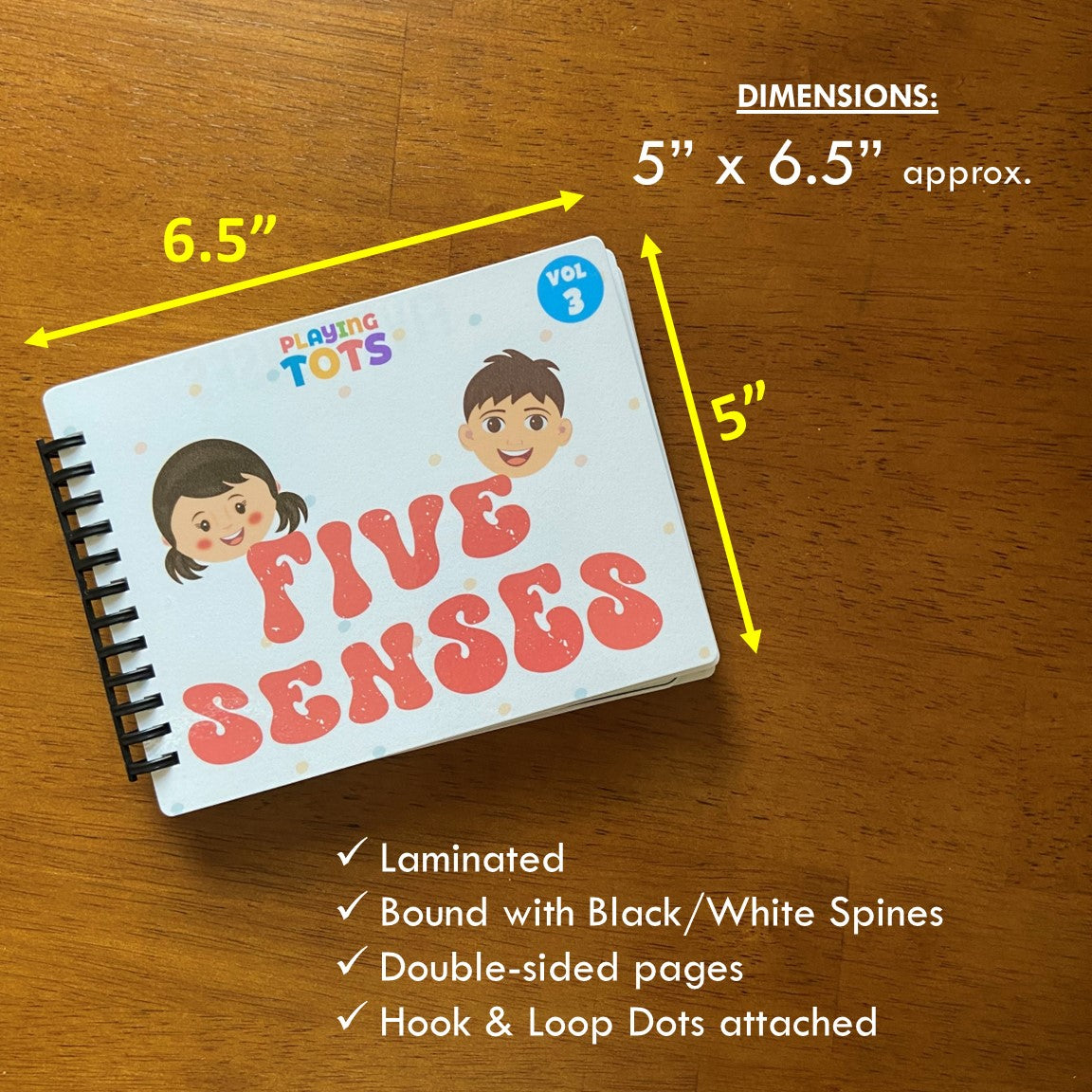 Toddler Mini Busy Book VOL3, Learning Binder, Quiet Book, Five Senses ...