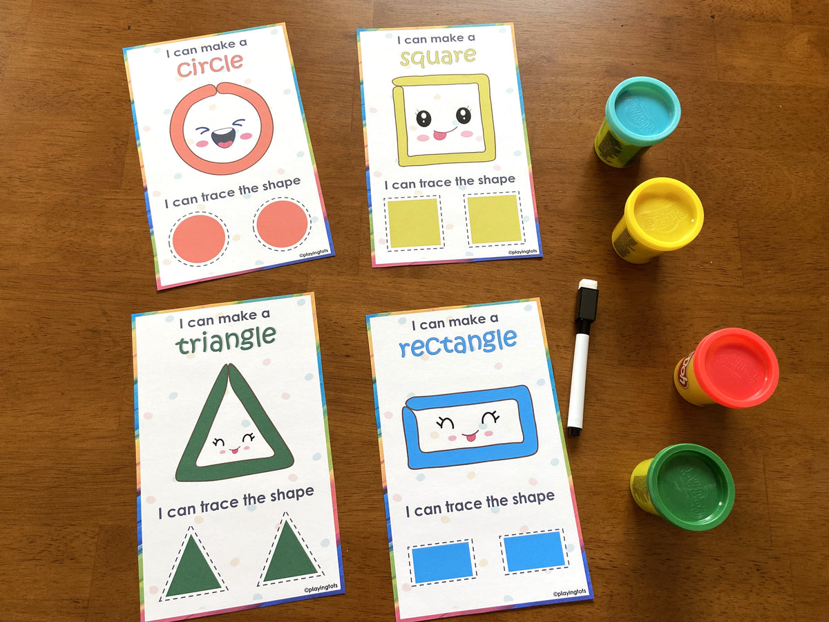 Shapes PlayDoh Cards, Busy Bags, Toddlers and Preschoolers, MontessorI ...