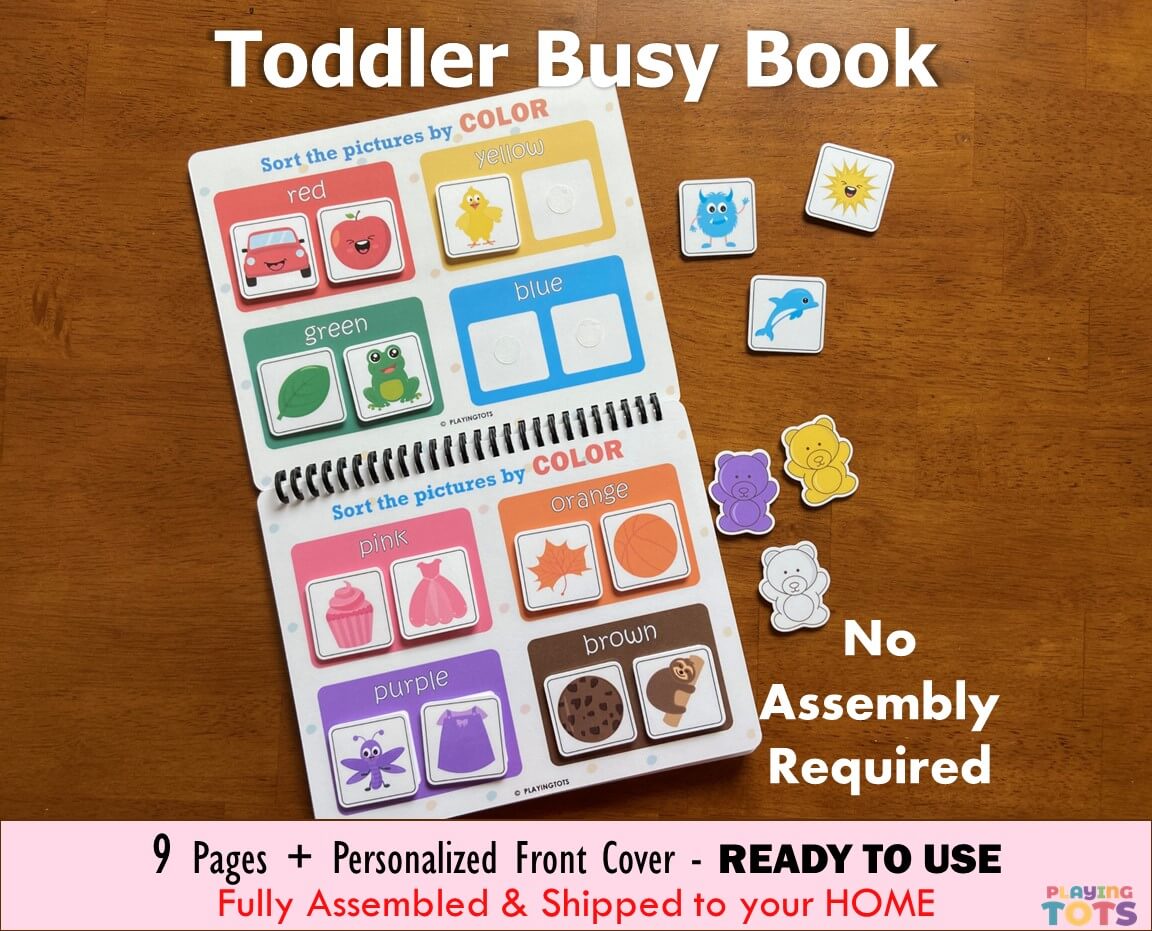 Toddler Busy Book, Learning Binder, Colors Busy Books, Quiet Book, Col ...