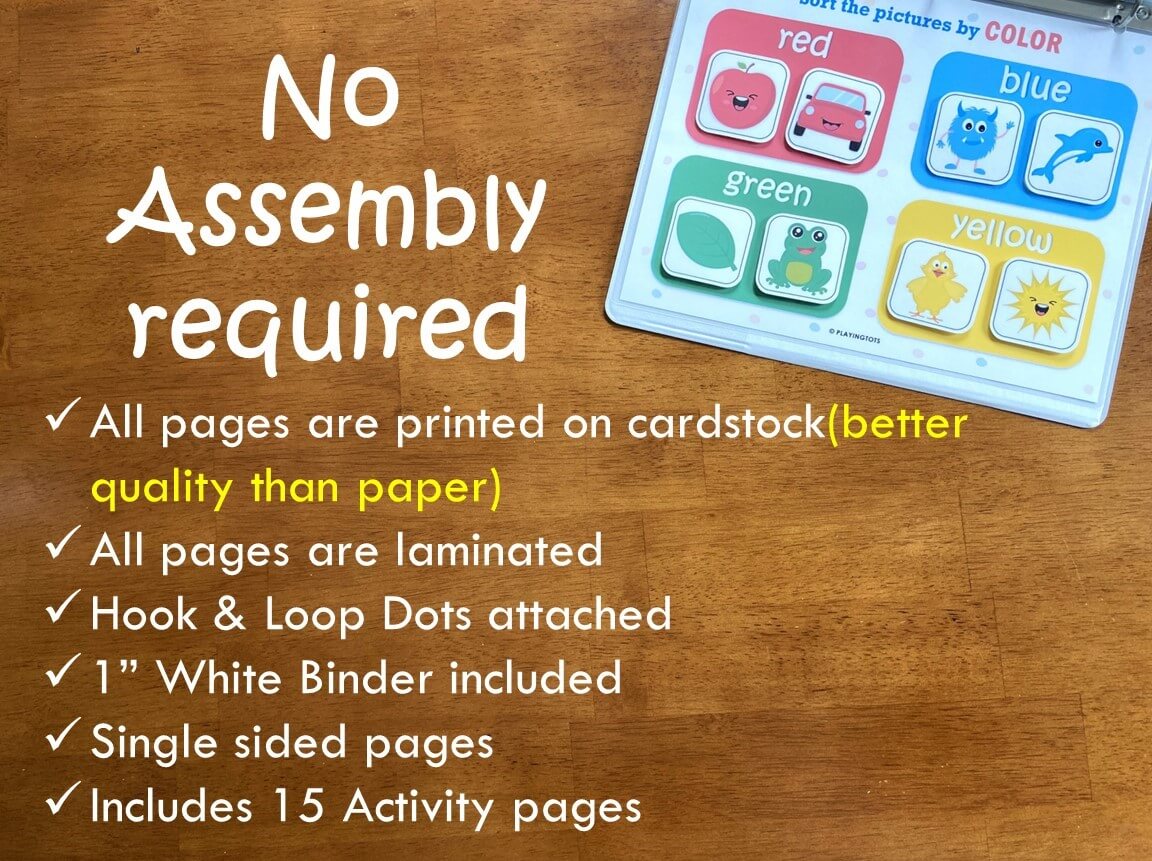 Toddler Busy Binder, Fully Assembled, Learning Binder, Quiet Book, Hom ...