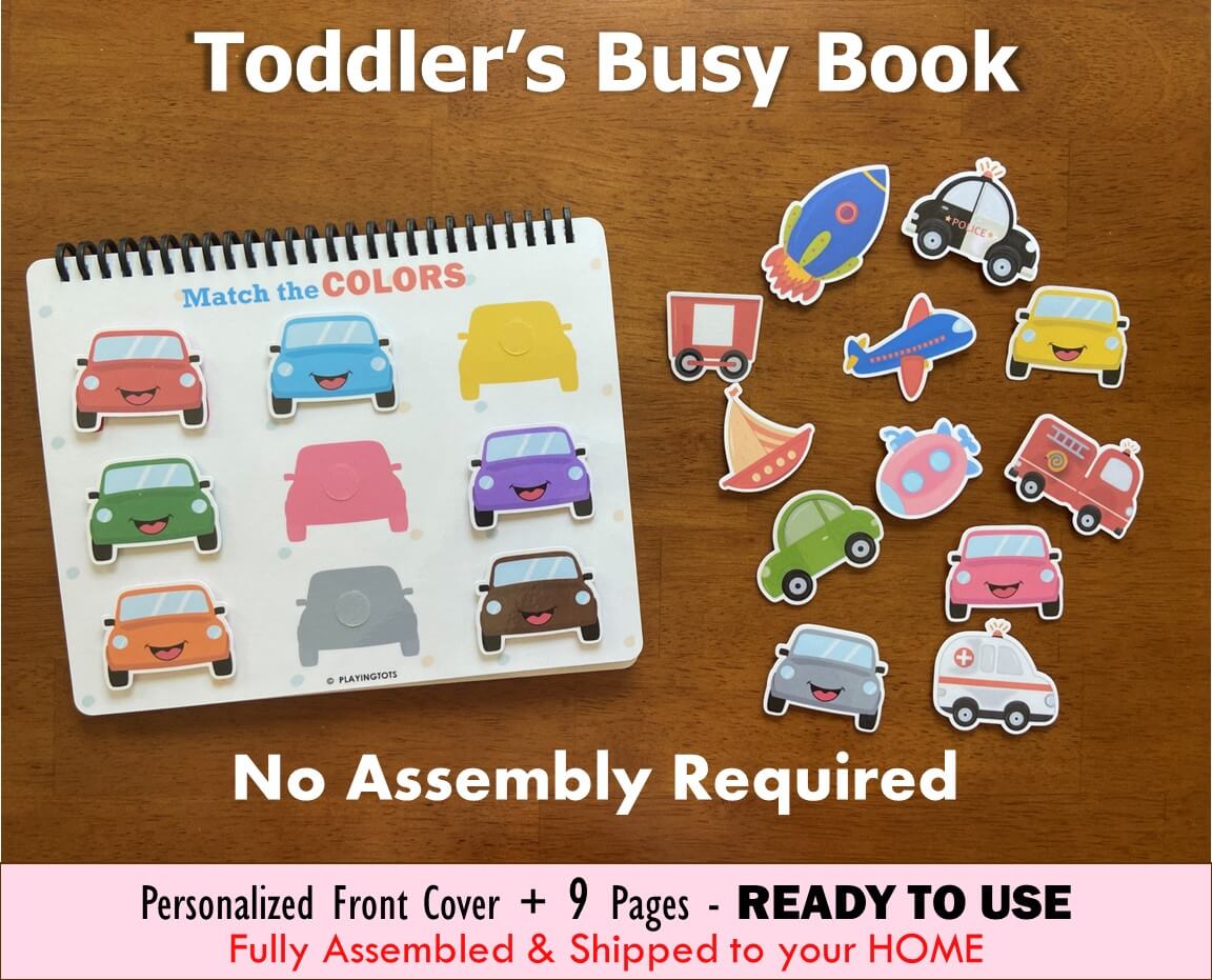 Toddler Busy Book, Learning Binder, Fun Quiet Book, Vehicles Busy Book ...