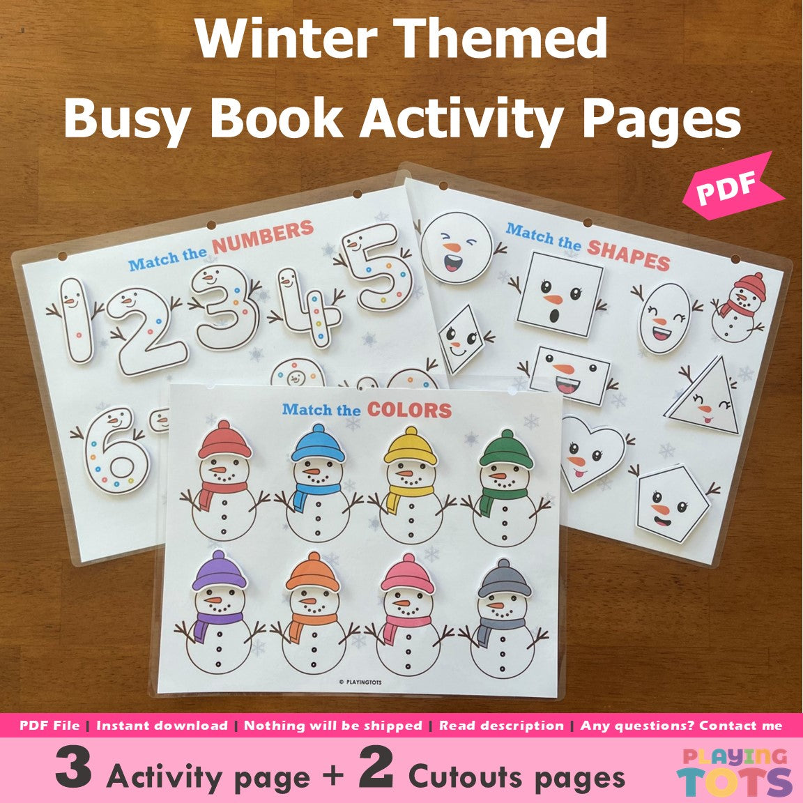 Snowman Winter Toddler Busy Book Activity Pages – Playingtots