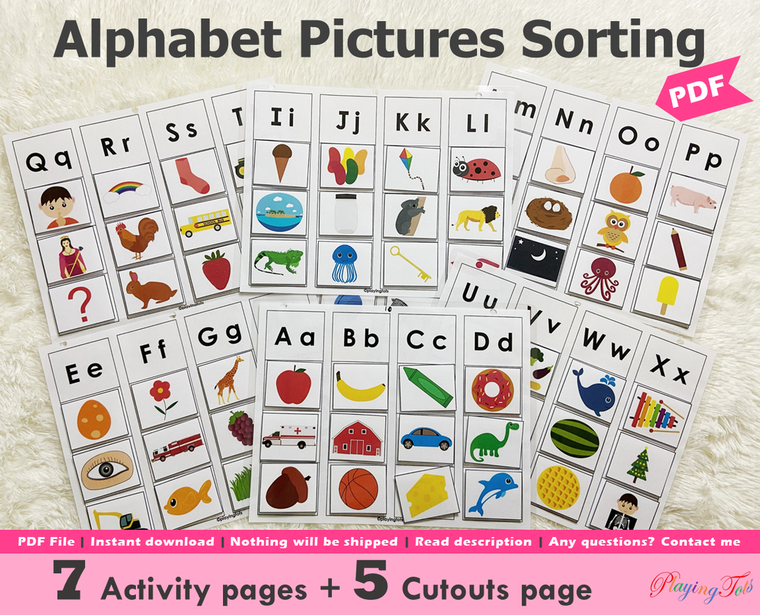 Beginning Sounds, Picture Sorting Activity – Playingtots