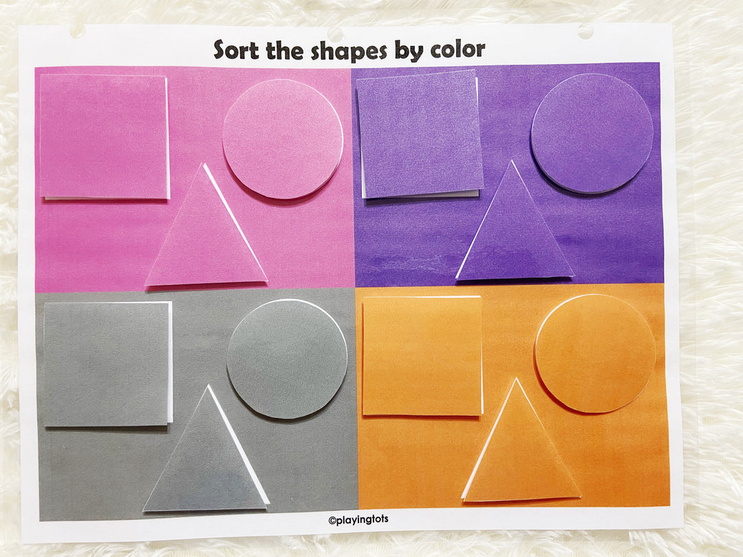 Colors and Shapes Sorting Activity – Playingtots