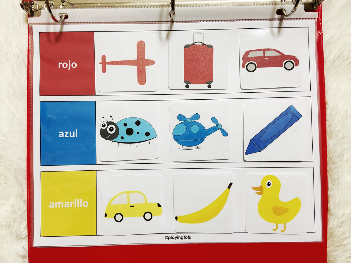 Colors Sorting and Shapes Puzzle Activity in Spanish – Playingtots