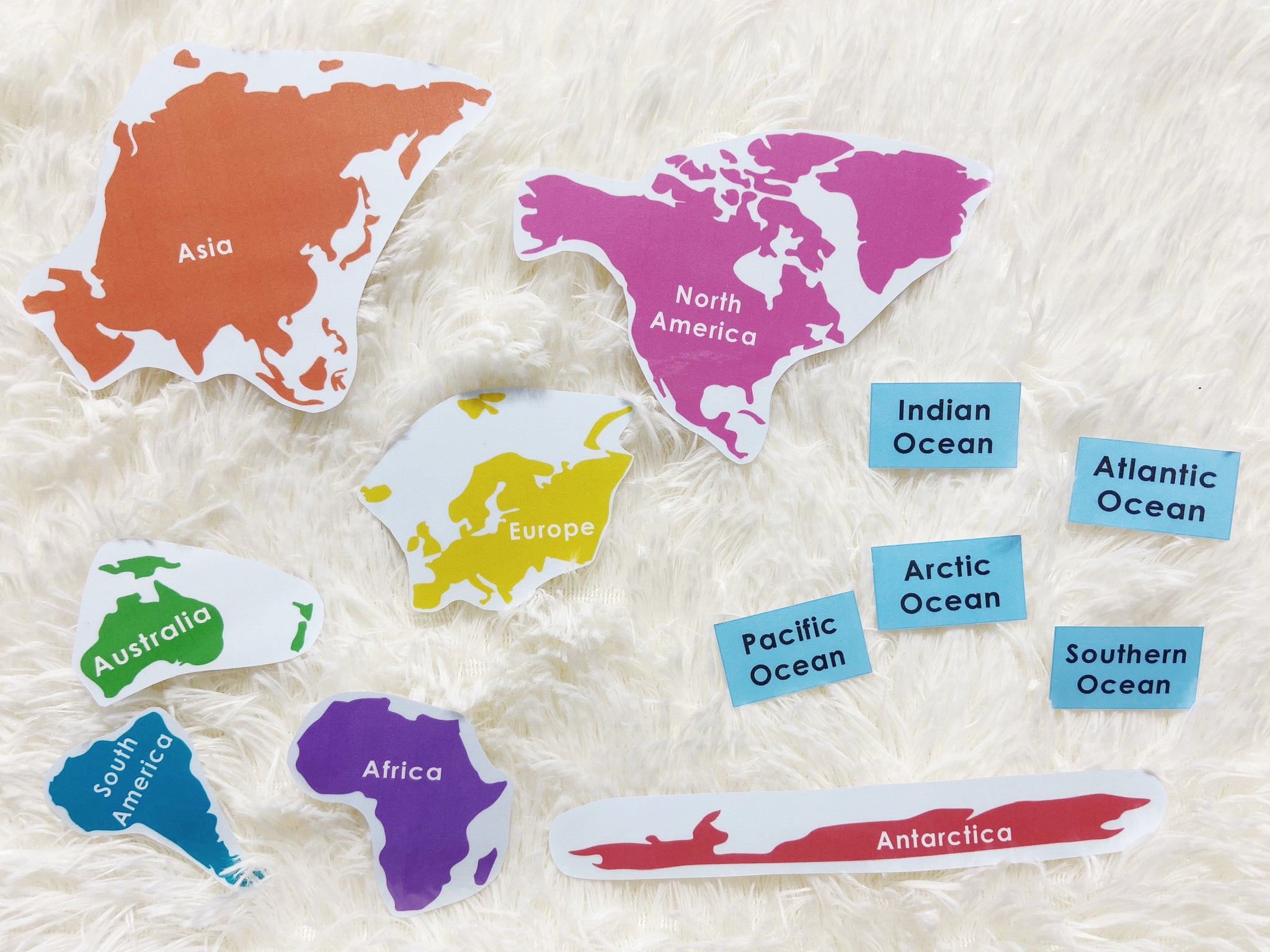 Continents and Oceans Matching Activity – Playingtots
