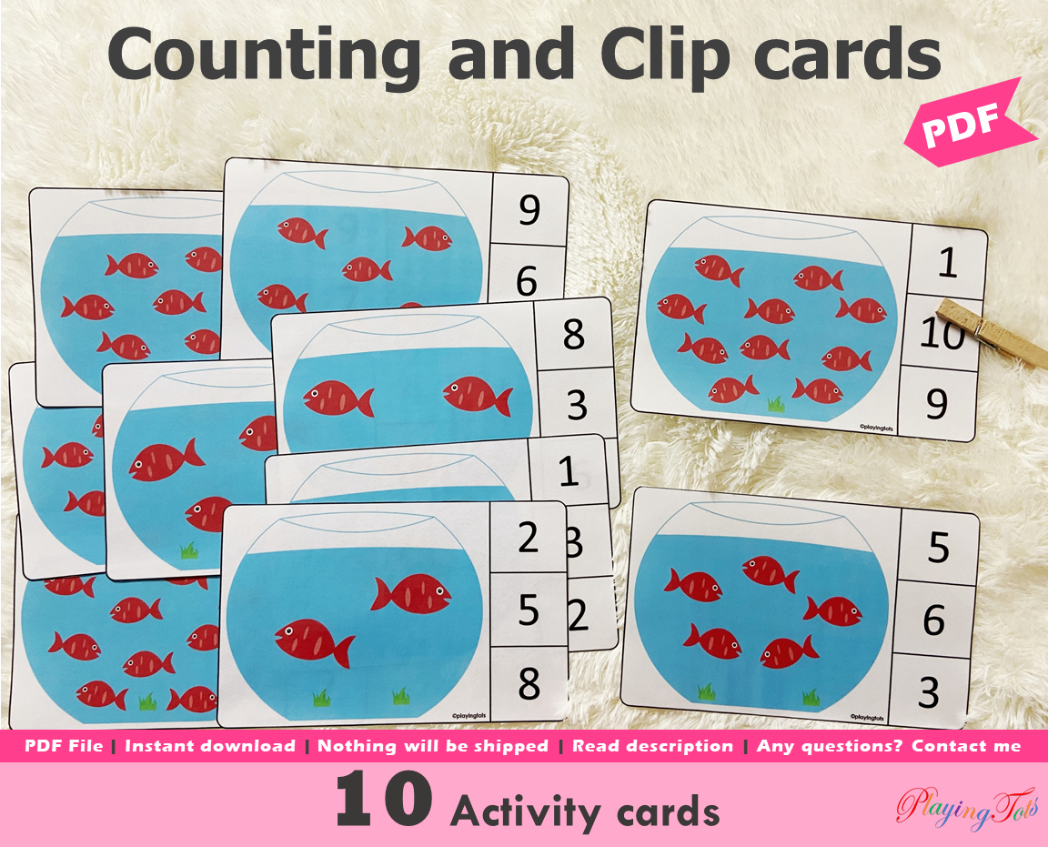 Fish Counting Activity, Count and Clip Activity – Playingtots