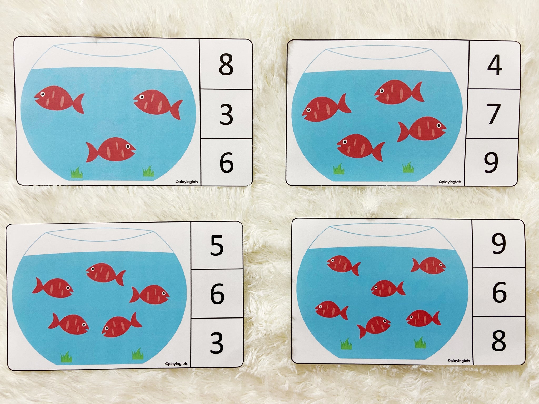 Fish Counting Activity, Count and Clip Activity – Playingtots
