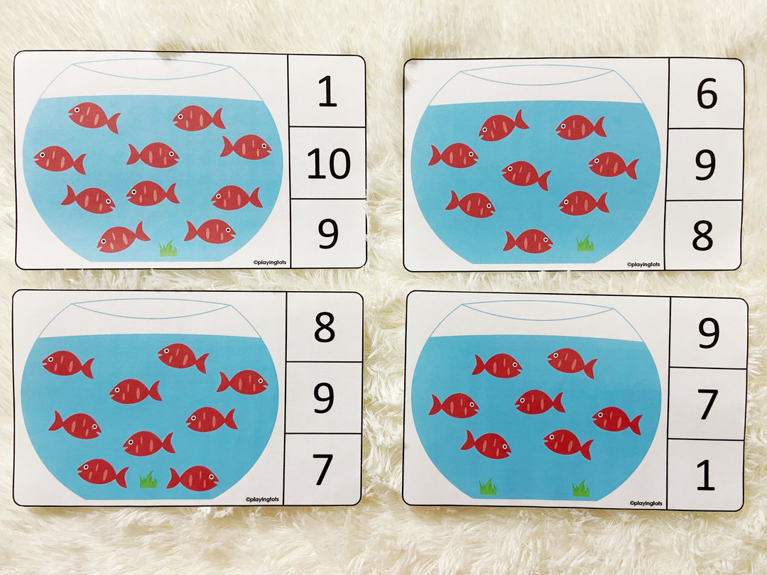 Fish Counting Activity, Count and Clip Activity – Playingtots