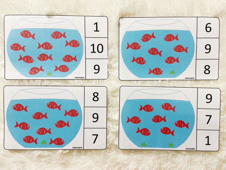 Fish Counting Activity, Count and Clip Activity – Playingtots