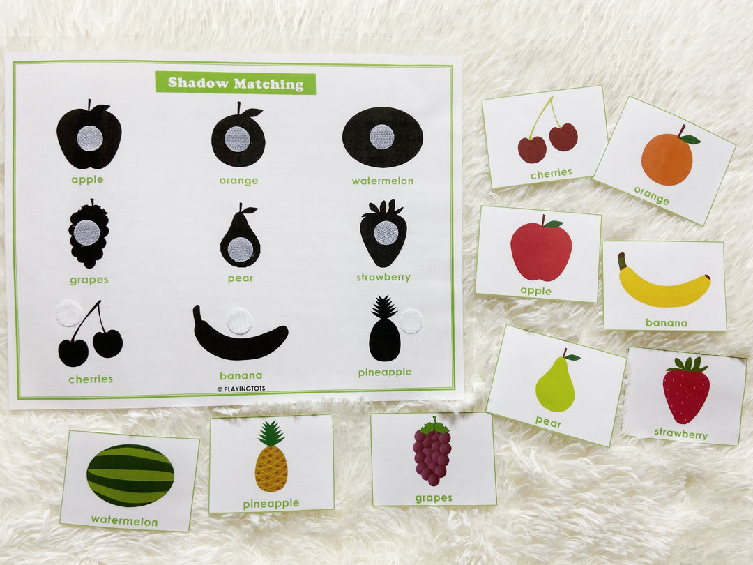 Shadow Matching, Fruits and Vegetables – Playingtots