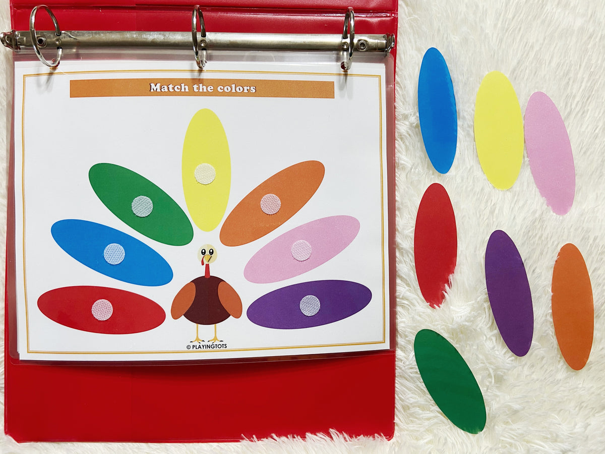 Turkey Themed Busy Book, Thanksgiving – Playingtots